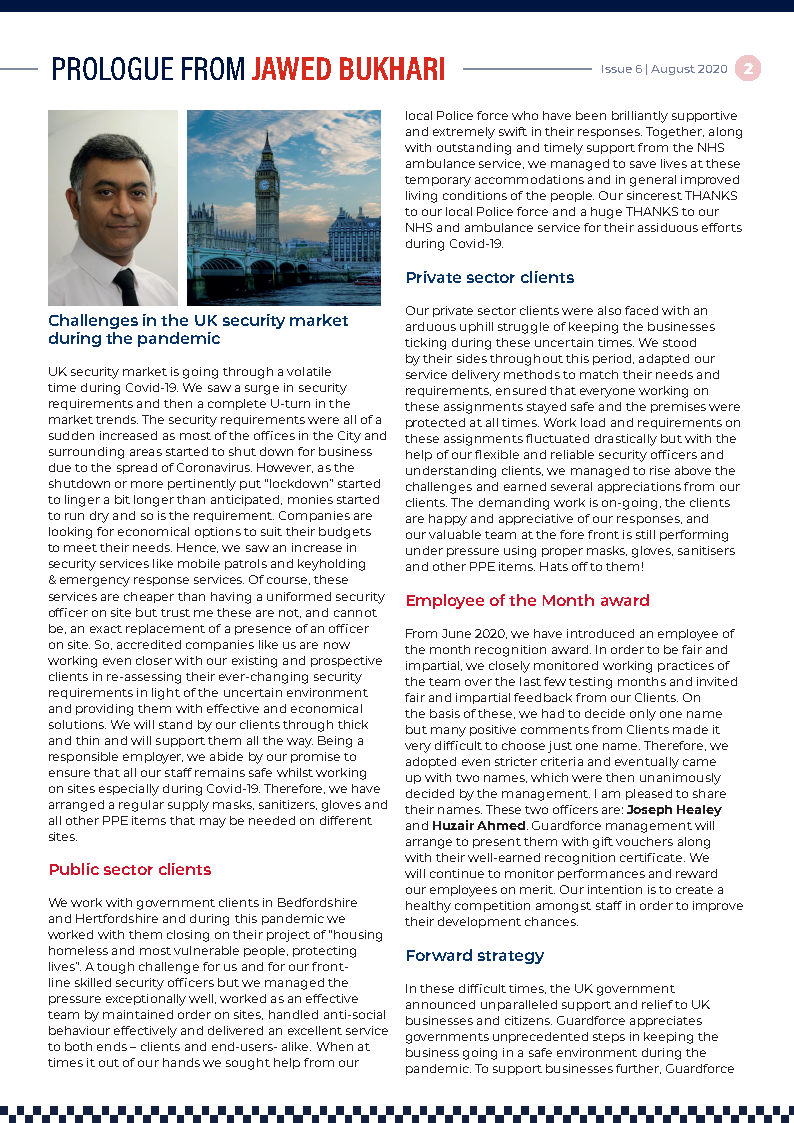 Autumn Newsletter 2020 - Guardforce Global