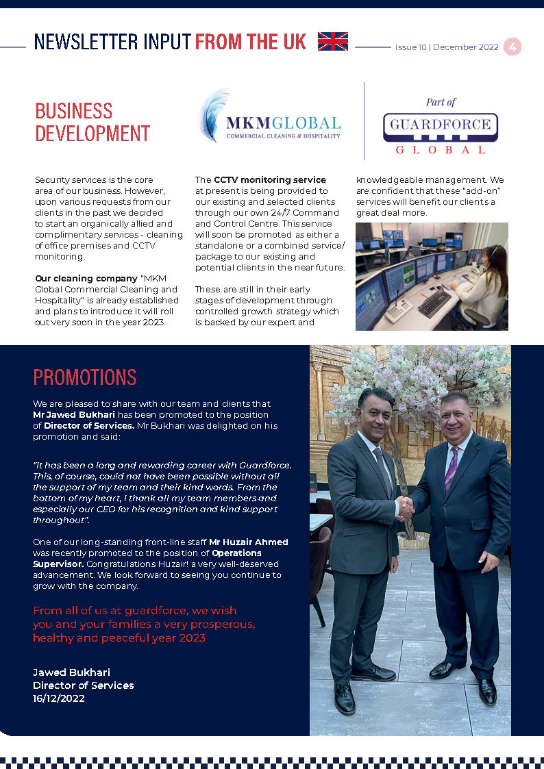 December Newsletter 2022 - Guardforce Global