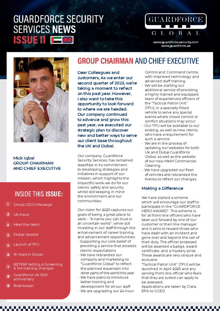 Newsletters - Guardforce Global
