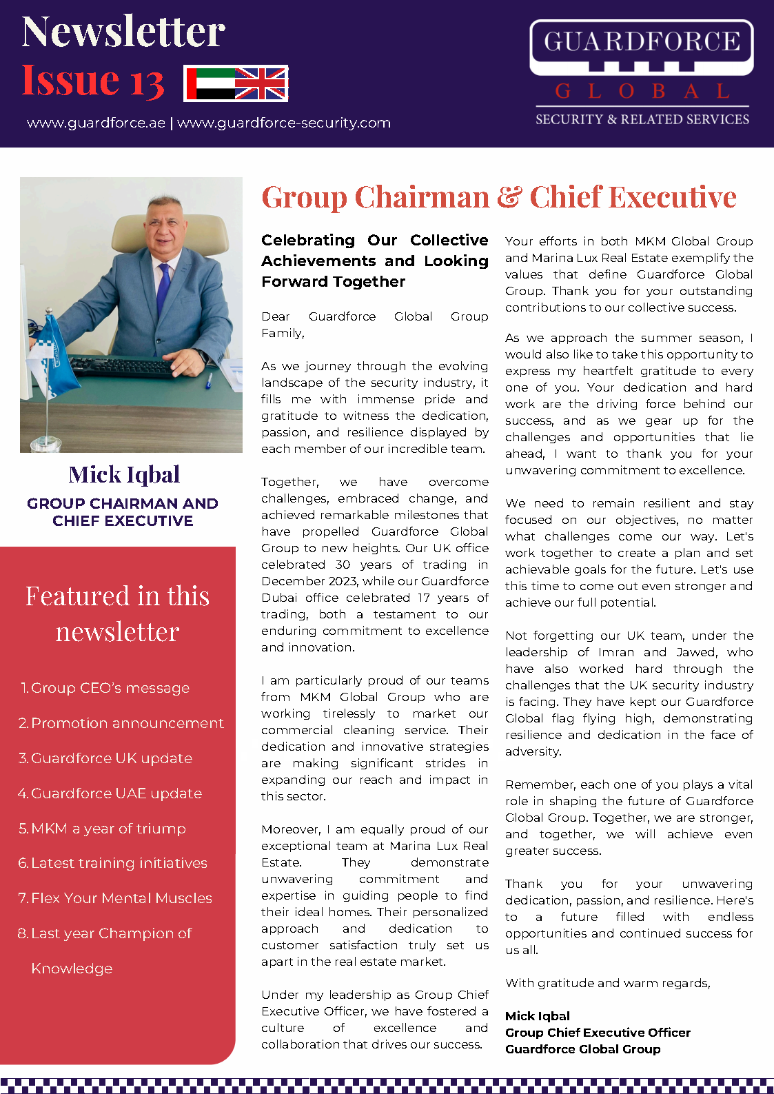 Newsletters - Guardforce Global